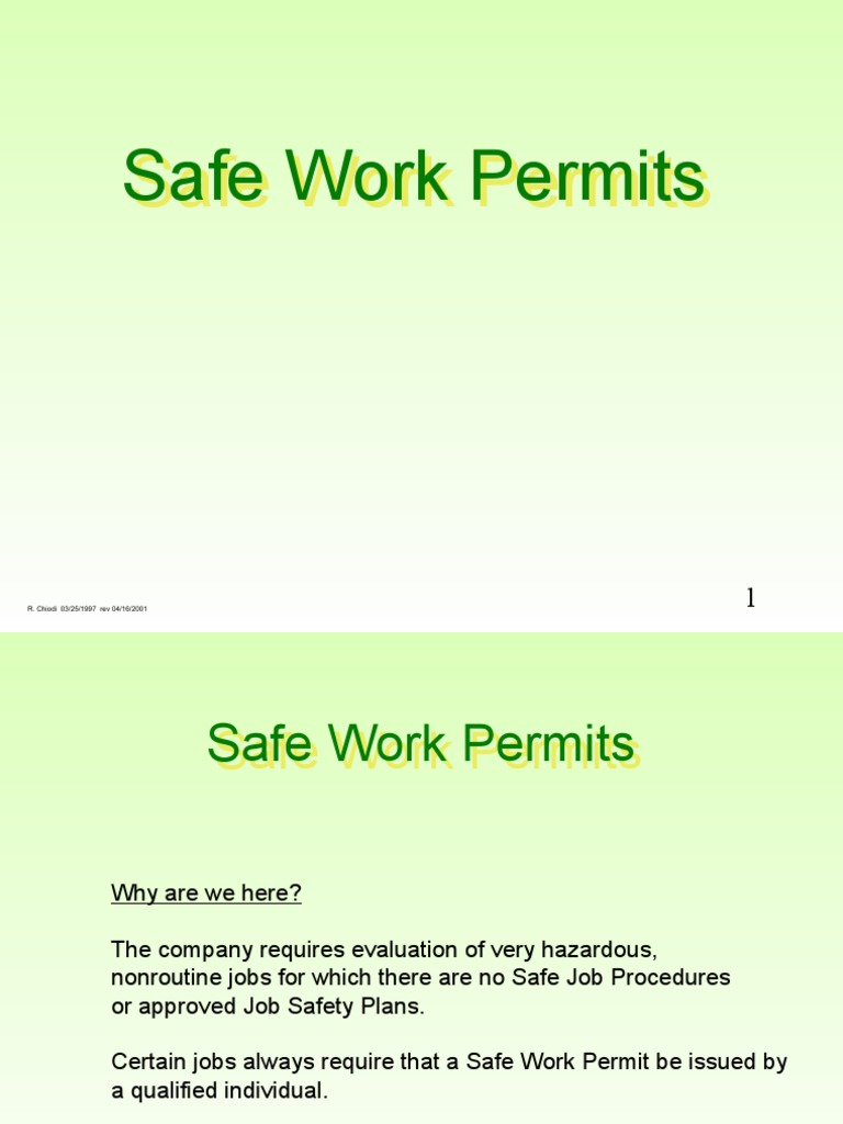 PTW - Safe Work Permits | PDF | Hazards | Prevention