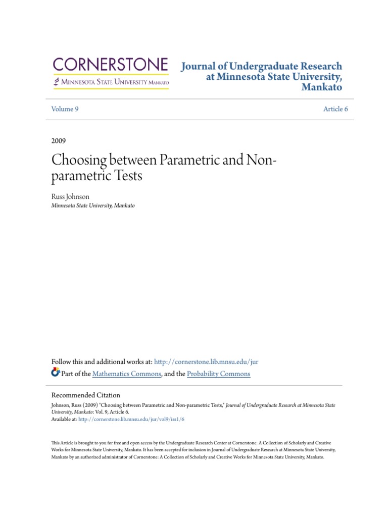 Choosing Between Parametric and Non-Parametric Tests | PDF ...