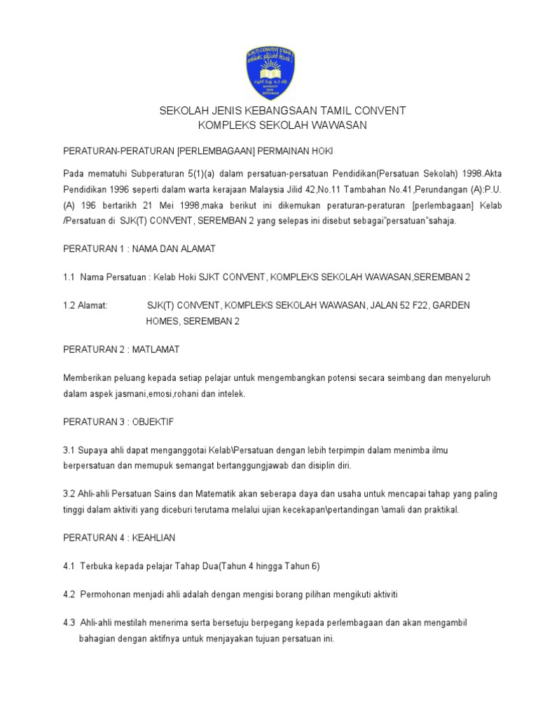 Perlembagaan Hoki | PDF