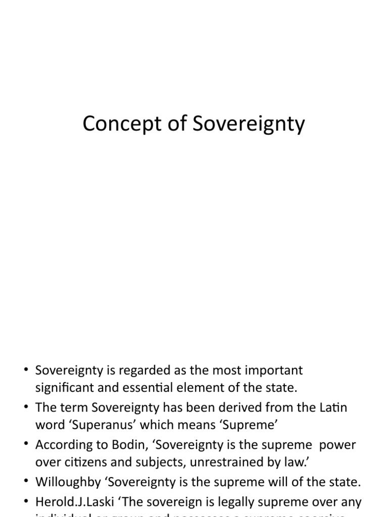 Concept of Sovereignty | PDF | De Facto | Sovereignty