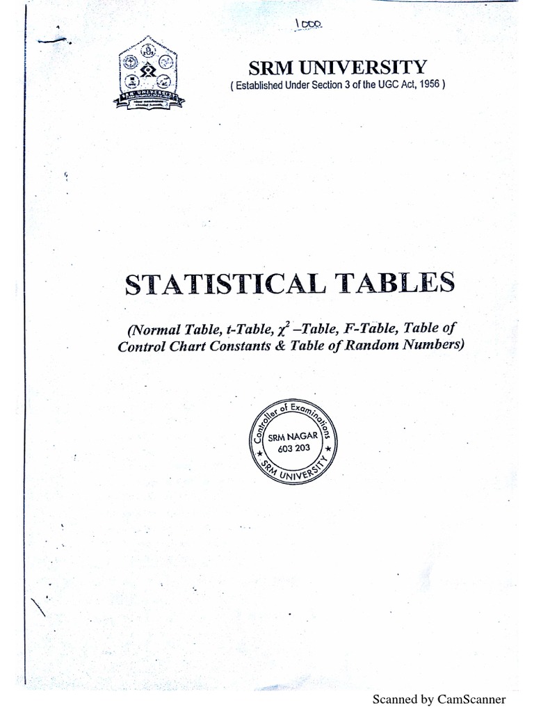 Statistical Table | PDF