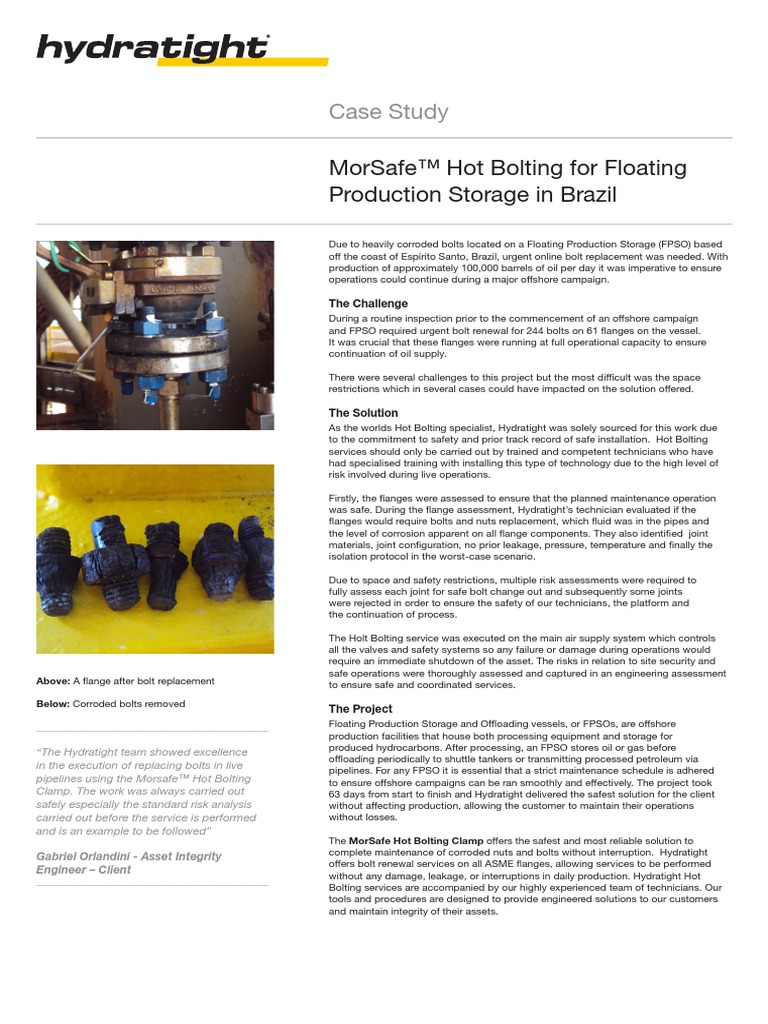 Hot Bolting FPSO Brazil | PDF | Mechanical Engineering | Energy And ...