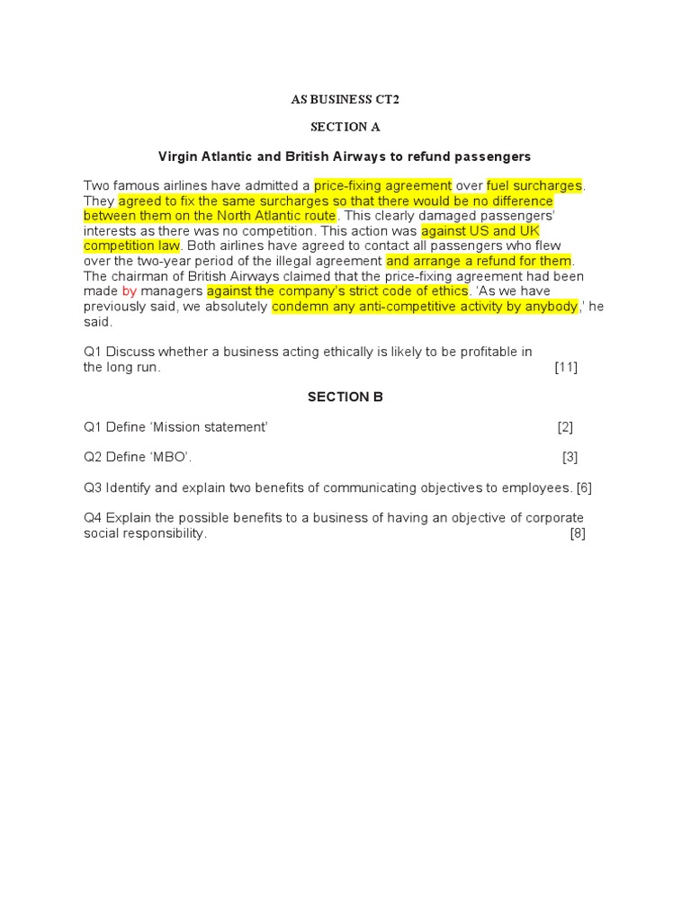 AS Business CT2 QP Annotated | PDF