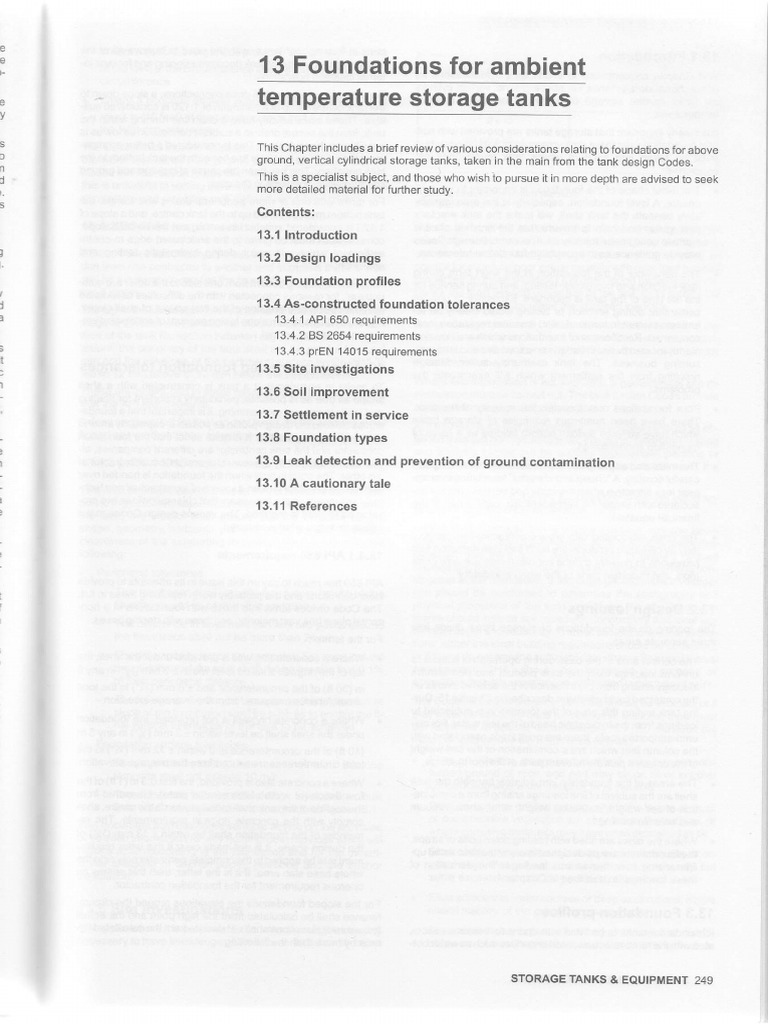 Foundations for Ambient Temperature Storage Tank Guide | PDF