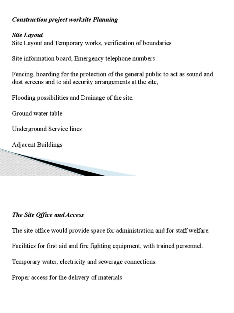 Construction Project Worksite Planning Site Layout | PDF | Scheduling ...