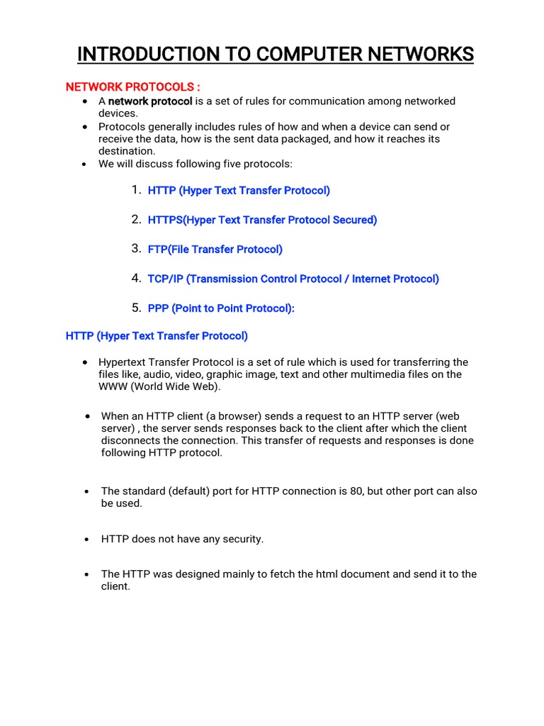 I Ntroducti Ontocomputernetworks: Networkprotocols | PDF | Wide Area ...