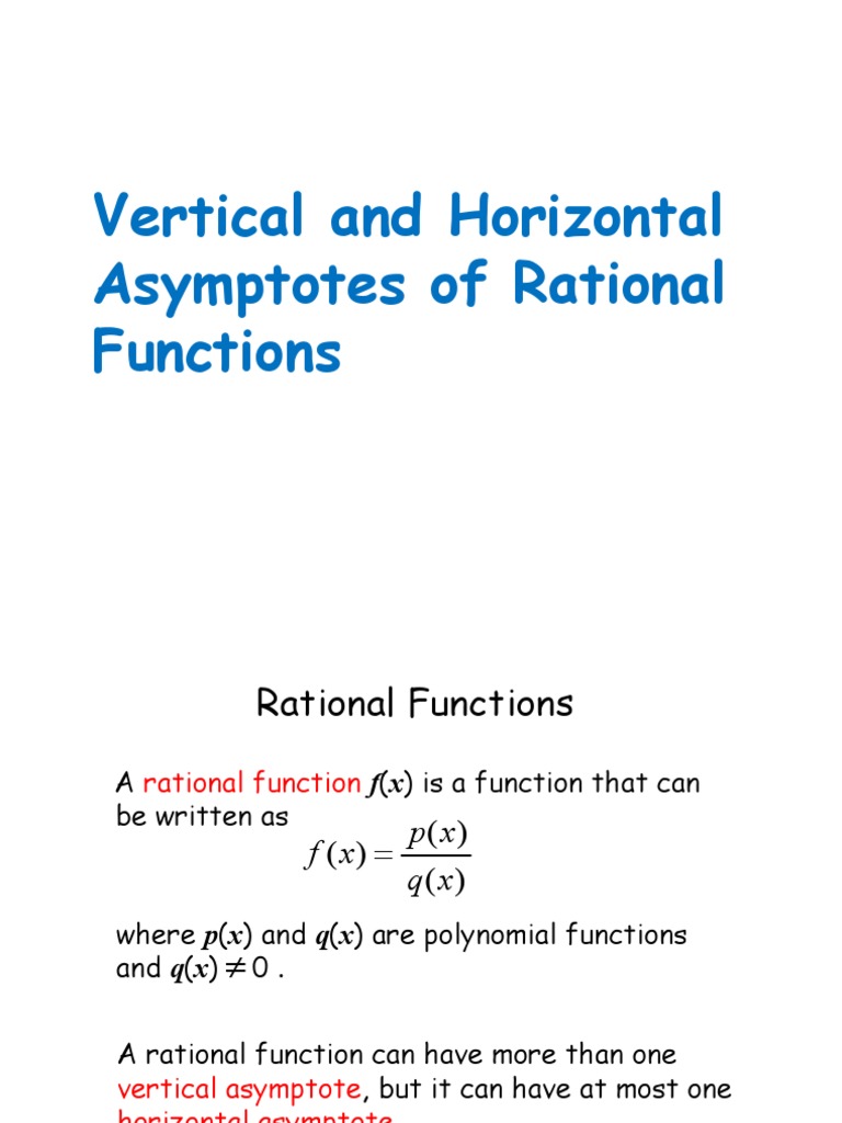 Rational Function Note | PDF | Asymptote | Function (Mathematics)