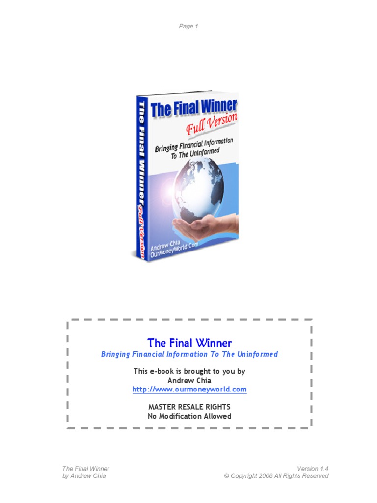 The Final Winner | PDF | Investing | Business