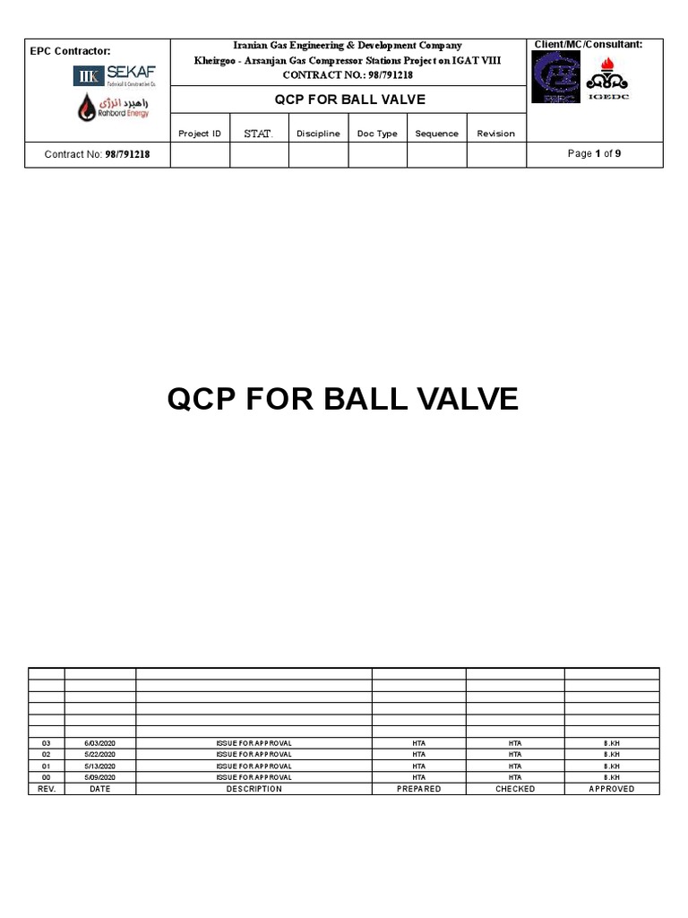 Itp For Ball Valve | PDF | Specification (Technical Standard) | Pipe (Fluid Conveyance)