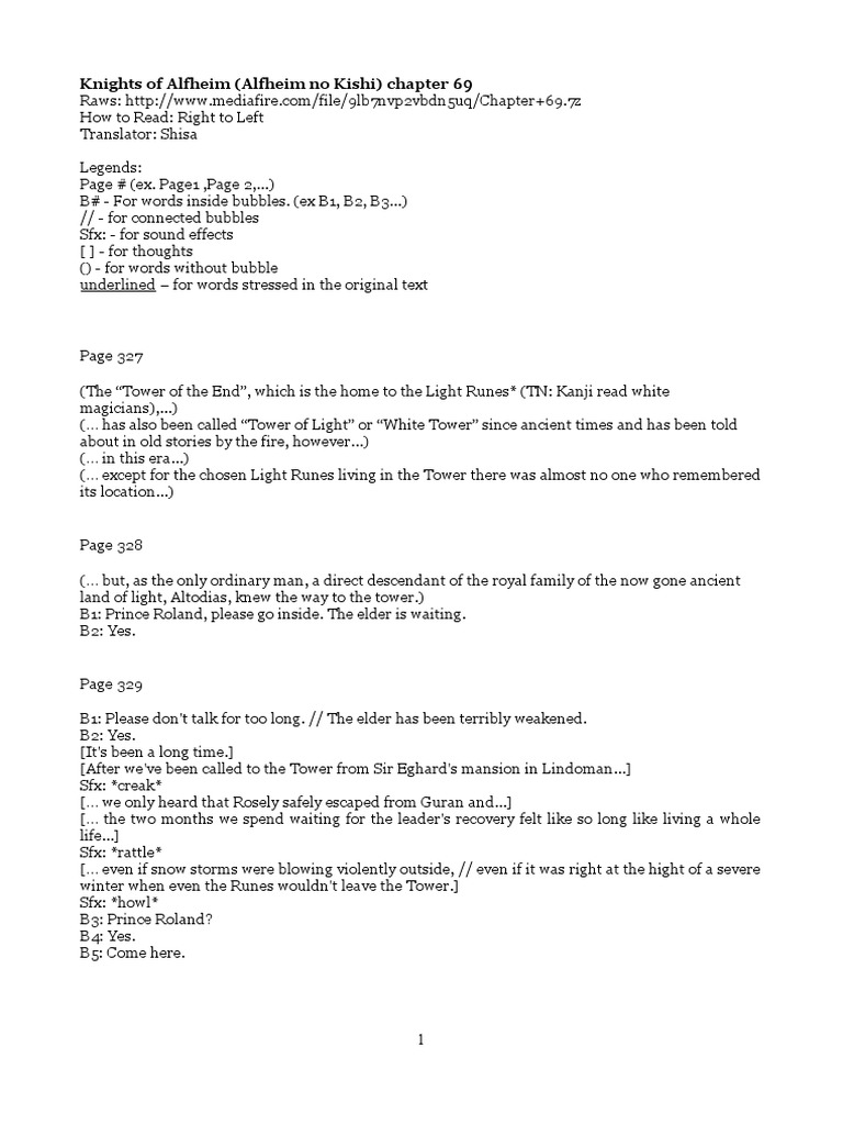 Knights of Alfheim (Alfheim No Kishi) Chapter 69 | PDF | Religion ...