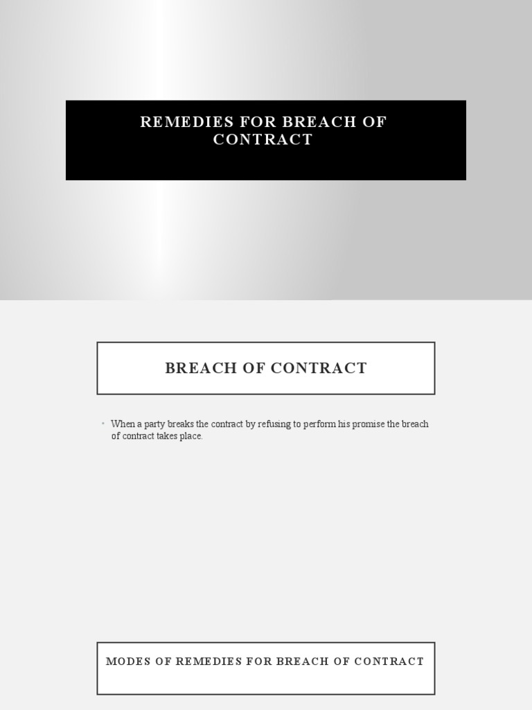 10) Breach of Contract | PDF | Damages | Breach Of Contract