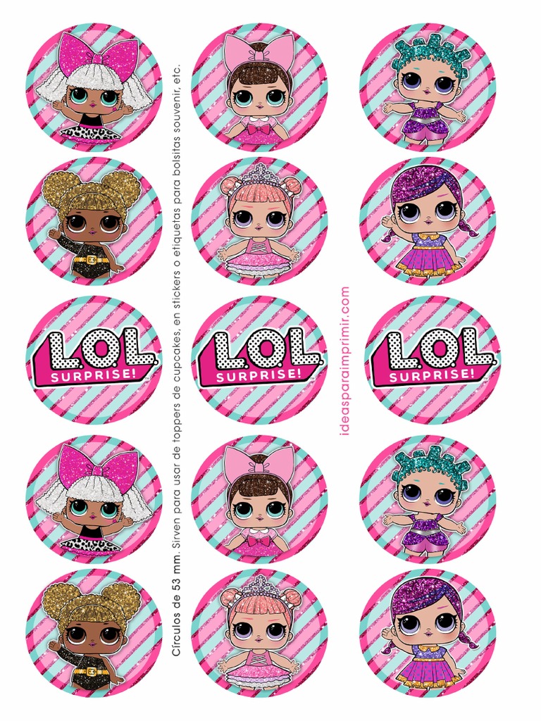 Lol Surprise Toppers Etiquetas Circulos Kit Imprimible Gratis 01 | PDF