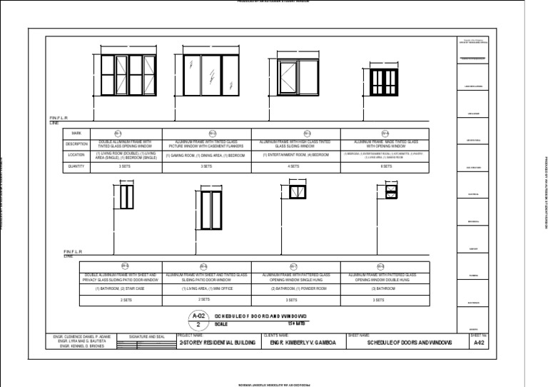 SCHEDULE OF DOORS AND WINDOWS-Model | PDF
