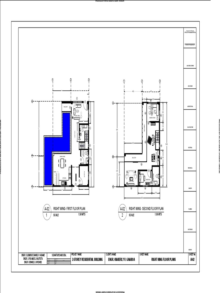 2-Storey Residential Building Engr. Kimberly V. Gamboa Right Wing Floor ...