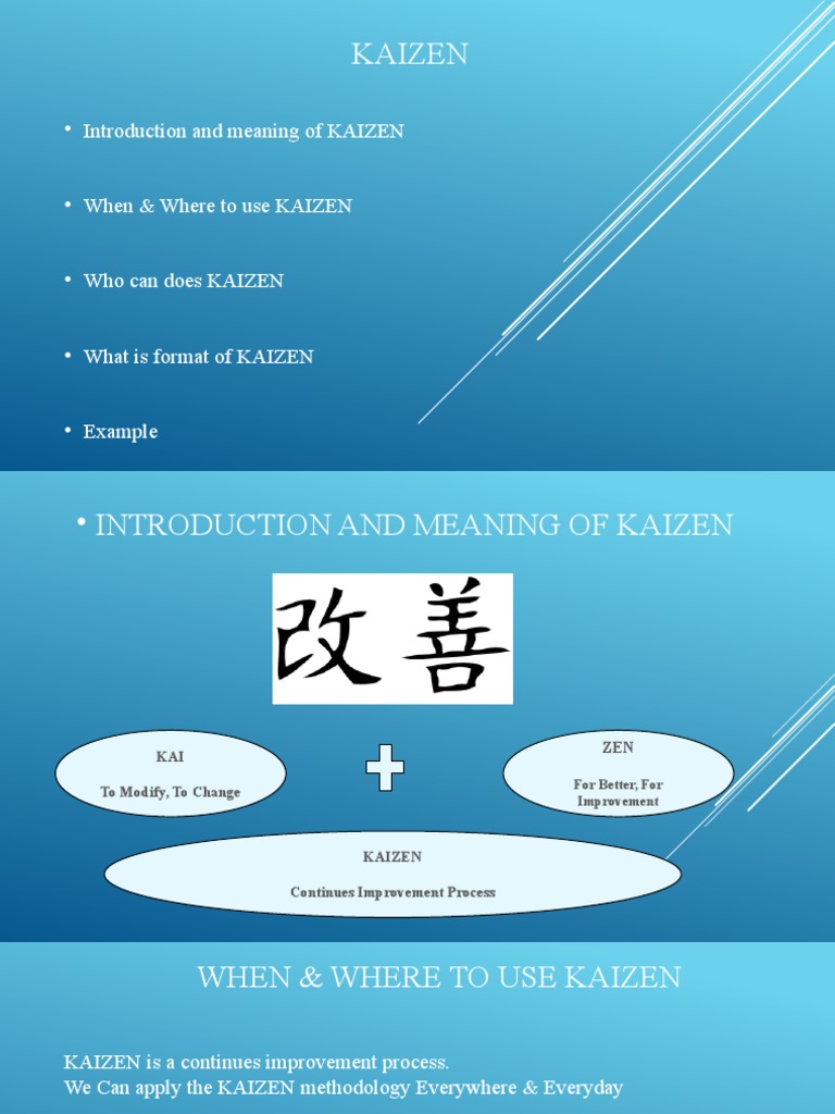 Kaizen Introduction And Meaning Of Kaizen Pdf