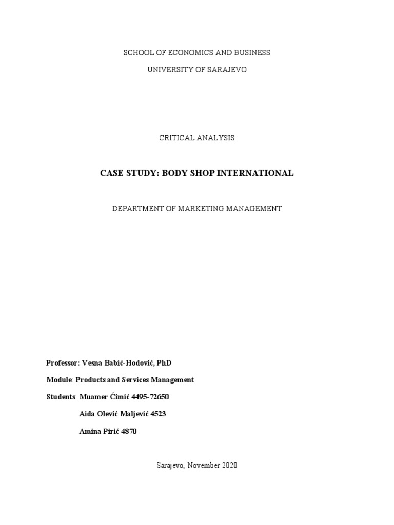 Case Study The Body Shop | PDF | Economies | Business