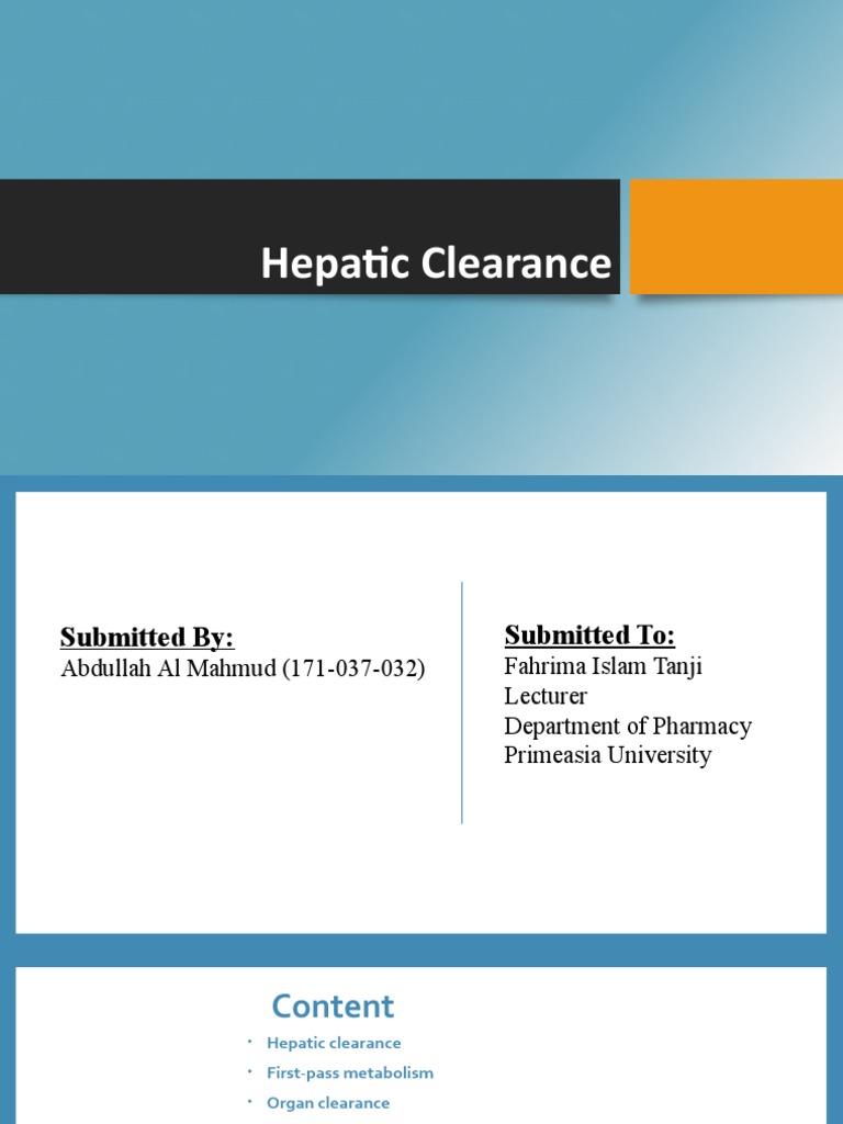 Hepatic Clearance | PDF | Liver | Bile