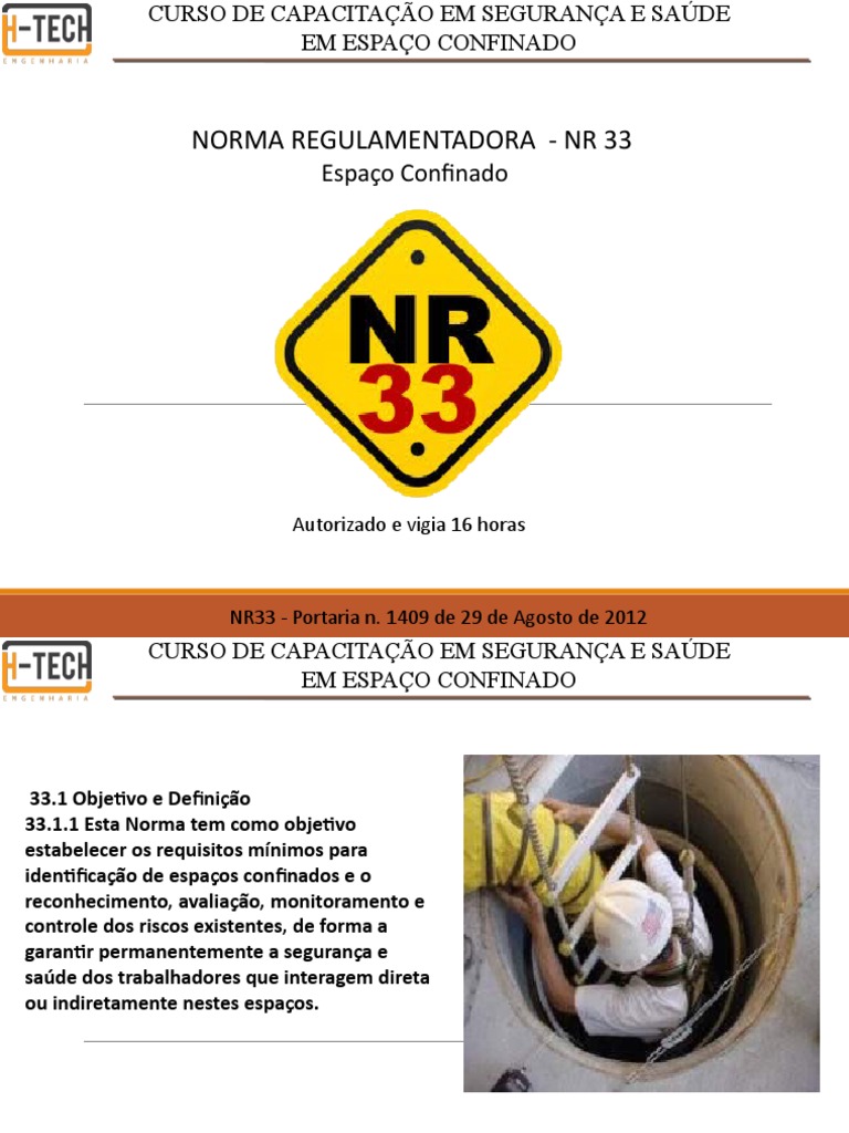 Treinamento NR33 | PDF | Desenvolvimento profissional | Natureza