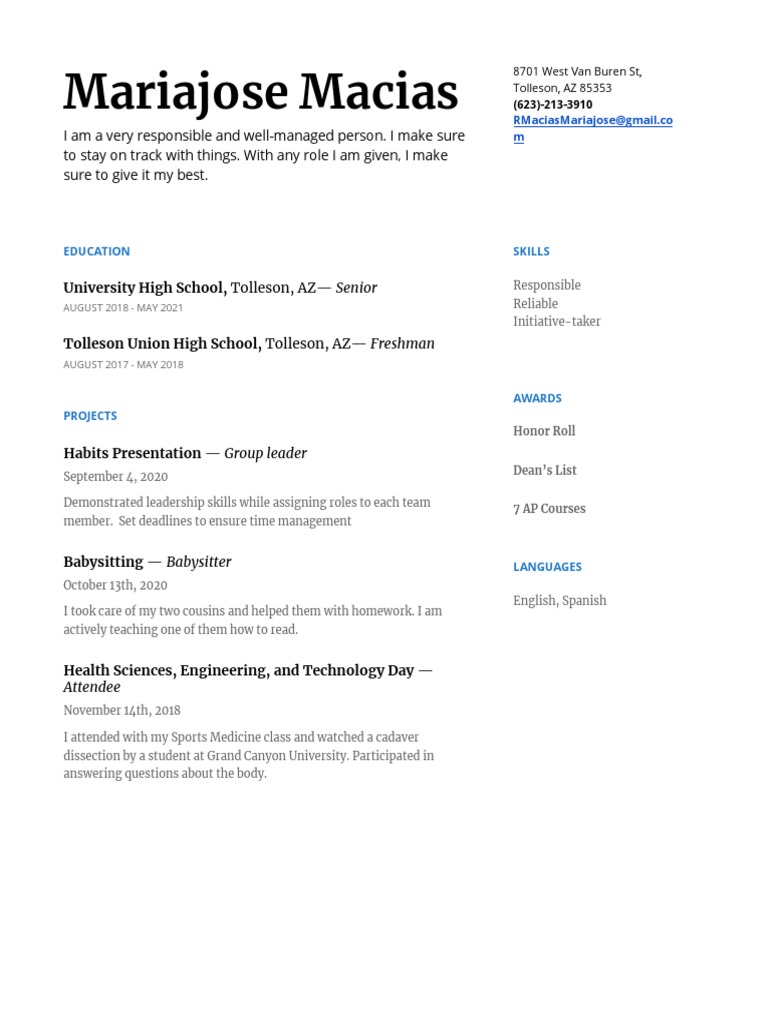 Work Resume | PDF