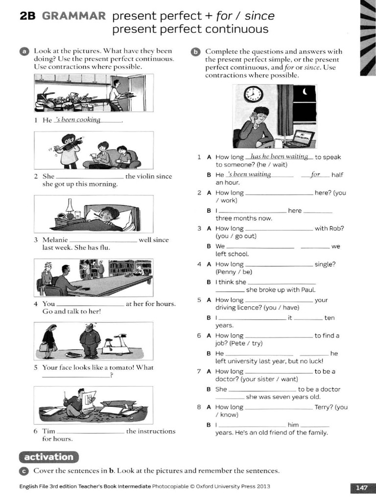 Present Perfect Simple Present Perfect Continuous Ex. 1 | PDF ...
