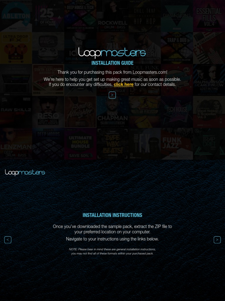 Loopmasters Sample Pack Installation Guide | PDF | Computer File | Directory (Computing)