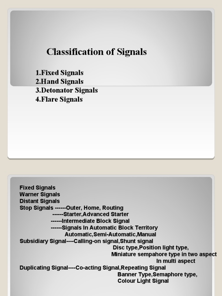 Signals and Classification of Stations | PDF