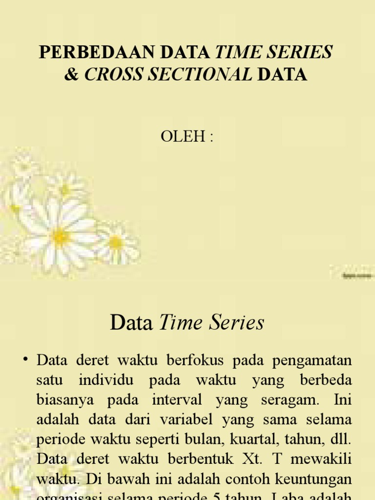 Perbedaan Data Time Series & Cross Sectional Data | PDF