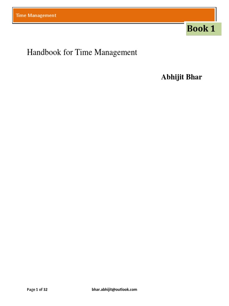 Handbook For Time Management | PDF | Time Management | Professional Skills