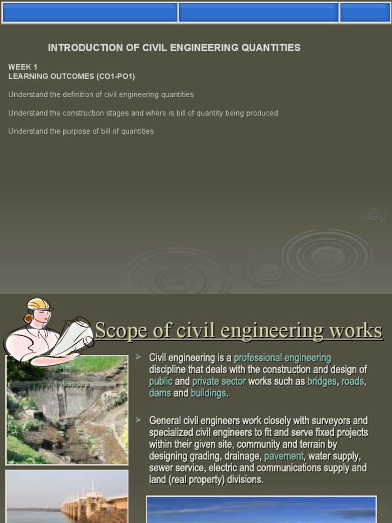 ECM442 Lecture 1 Introduction Eng Quantities | PDF | Specification (Technical Standard) | Civil ...