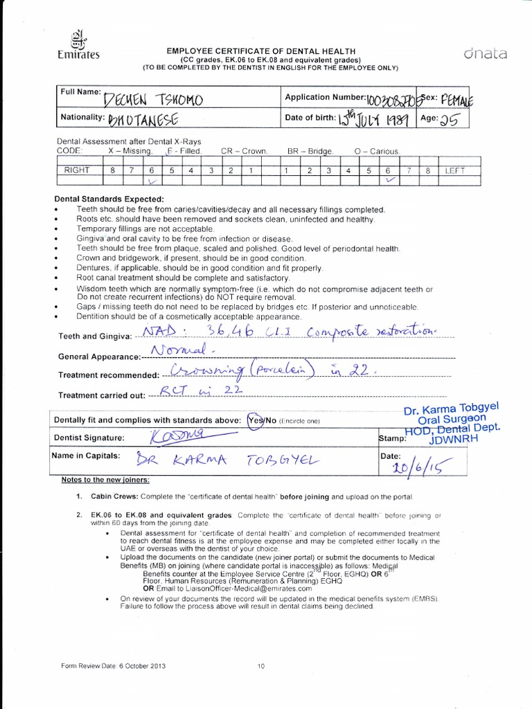 Dental Certificate | PDF | Human Tooth | Periodontology