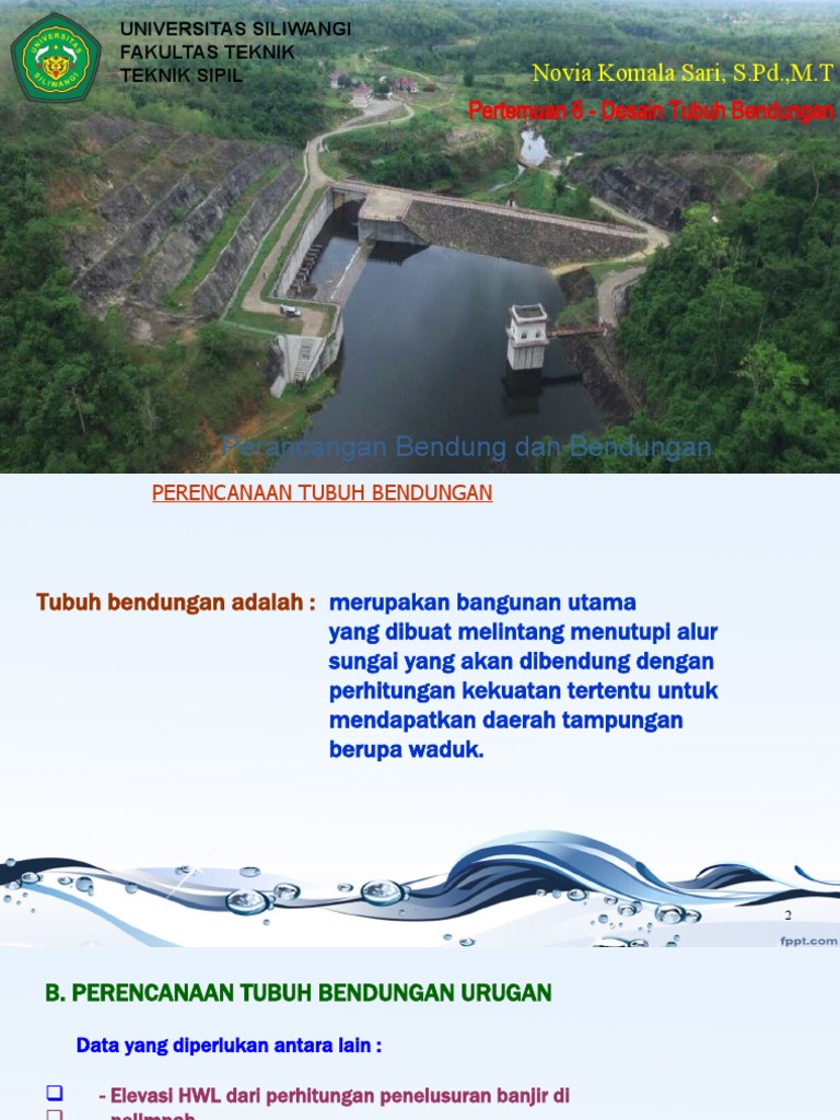 Pertemuan - 5 - Perencanaan Tubuh Bendungan | PDF