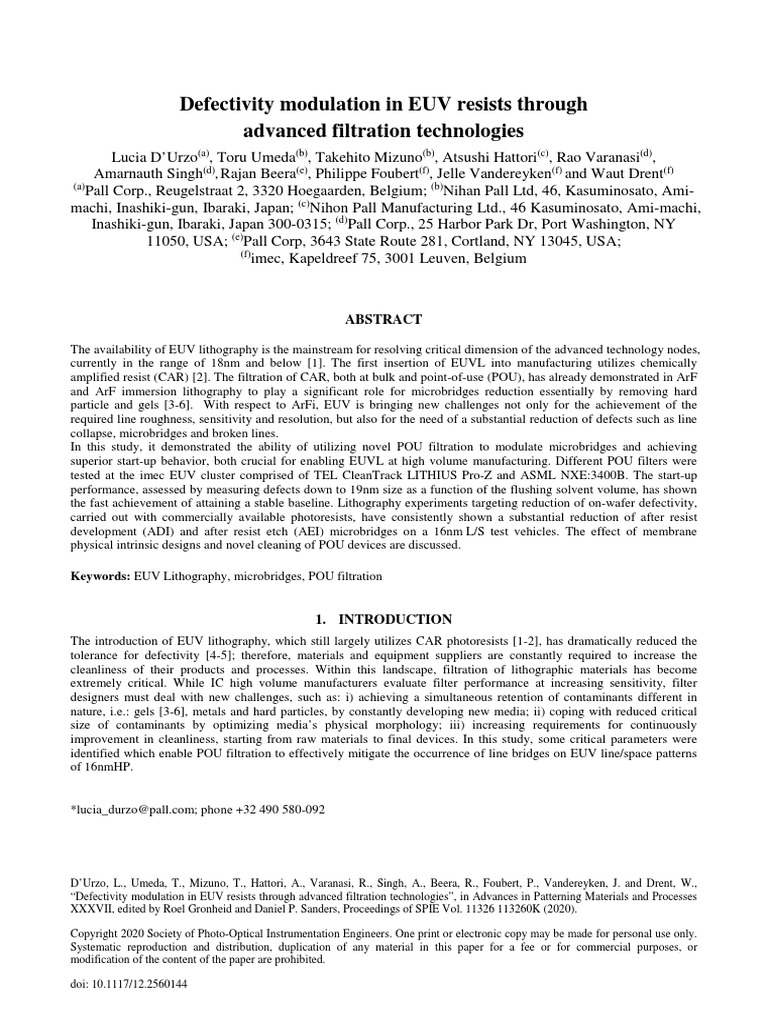 Defectivity Modulation | PDF | Photolithography | Wafer (Electronics)