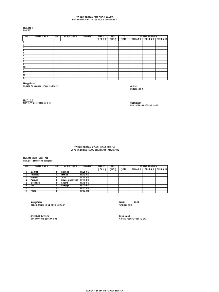 Tanda Terima PMT | PDF