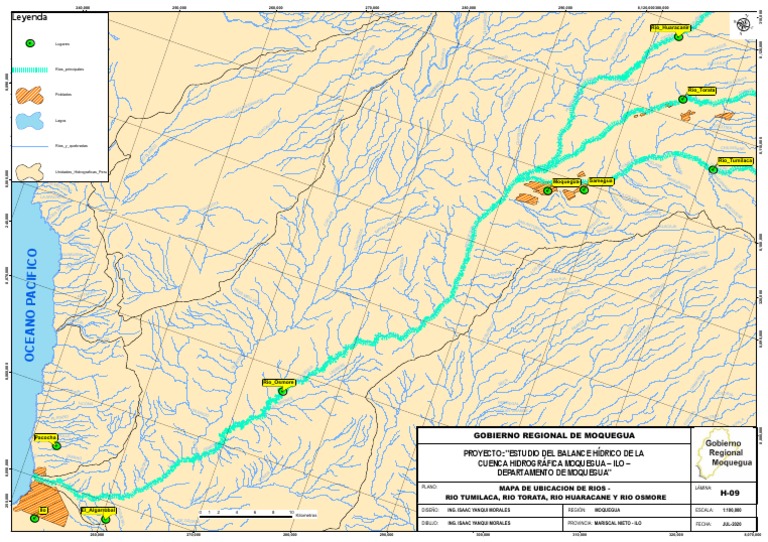 H - 09 Mapa de Ubicacion de Rios - Rio Tumilaca, Rio Torata, Rio ...