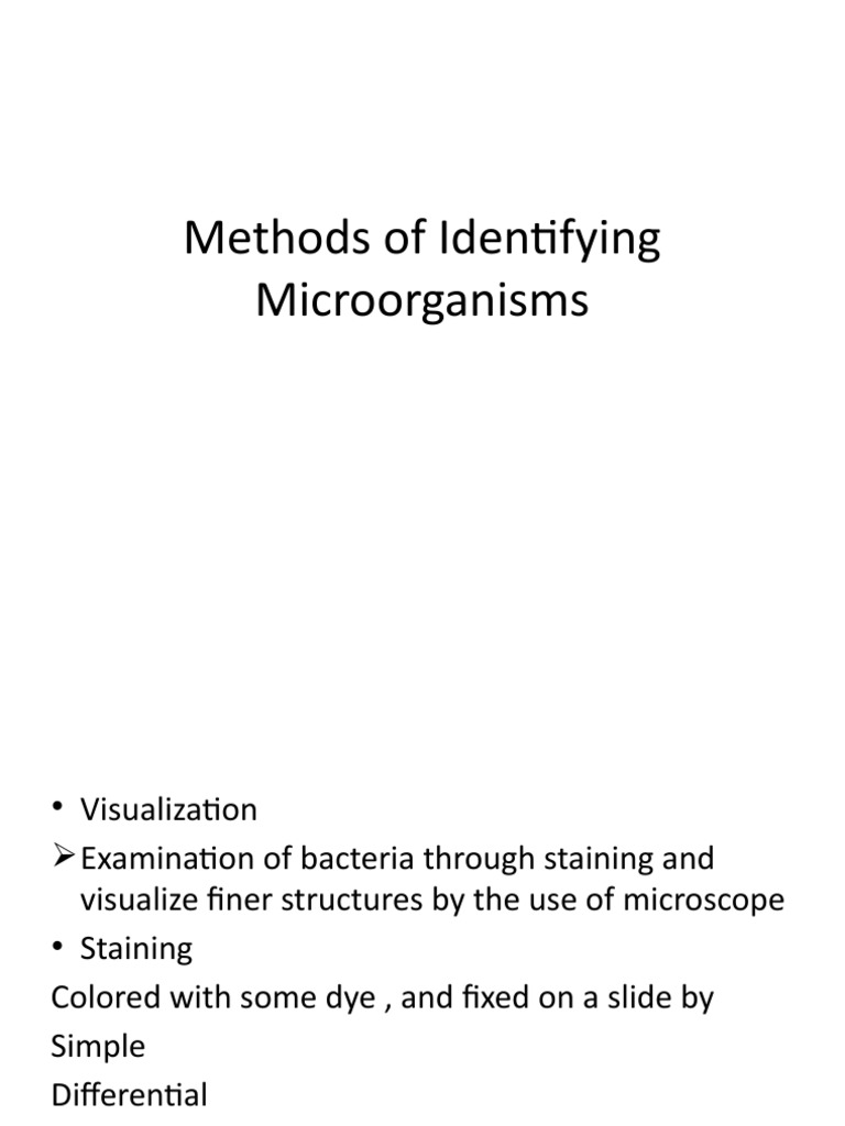 Microorganism Identification Methods | PDF | Infection | Medicine