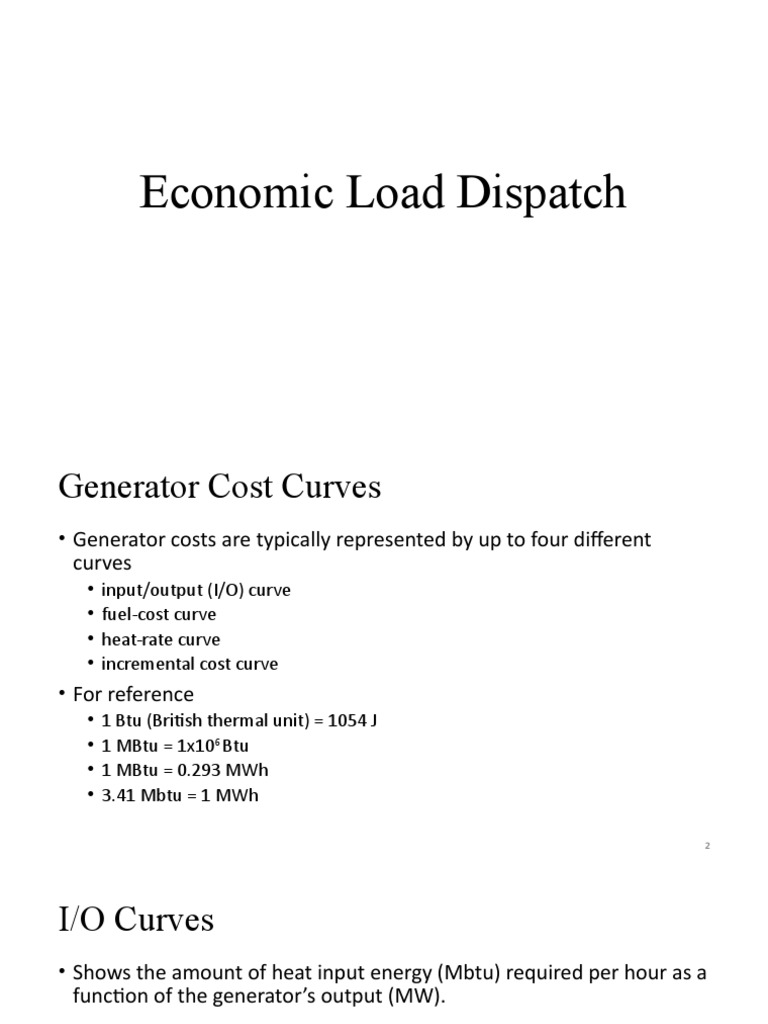 Economic Load Dispatch | PDF | British Thermal Unit | Kilowatt Hour