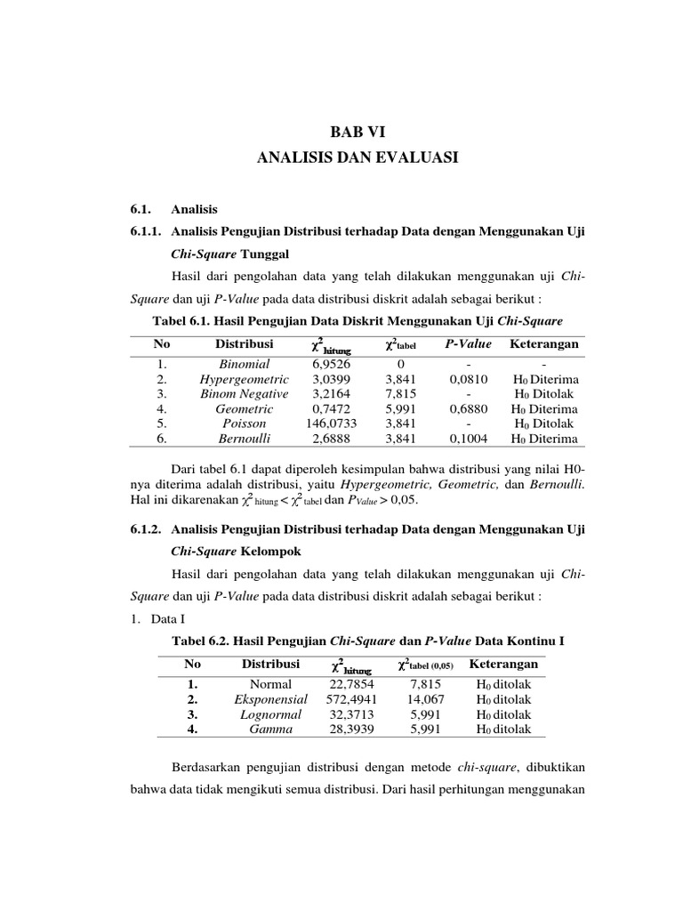 Analisis Uji Chi-Square Distribusi Data | PDF