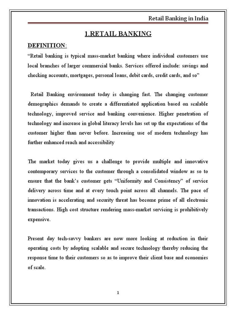 Retail Banking in India | PDF | Debit Card | Banks