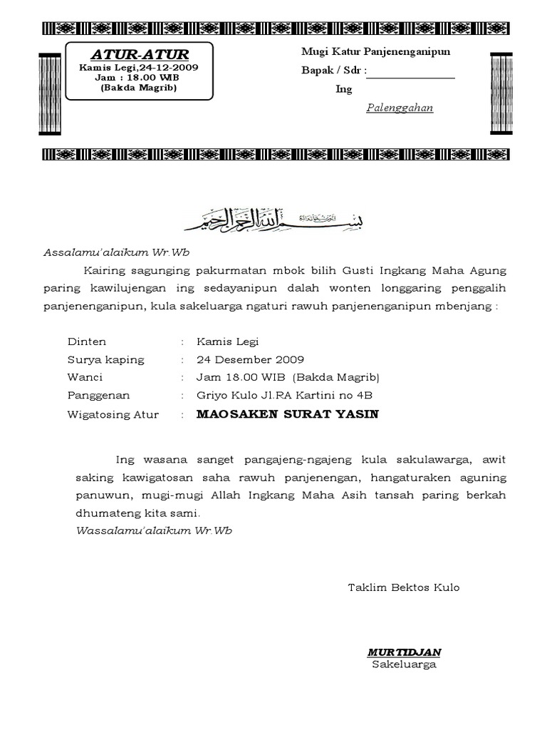 Atur Atur Lengkap Apik | PDF