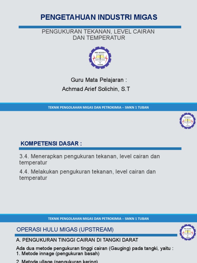 Pengukuran Tekanan dan Level Cairan Migas | PDF