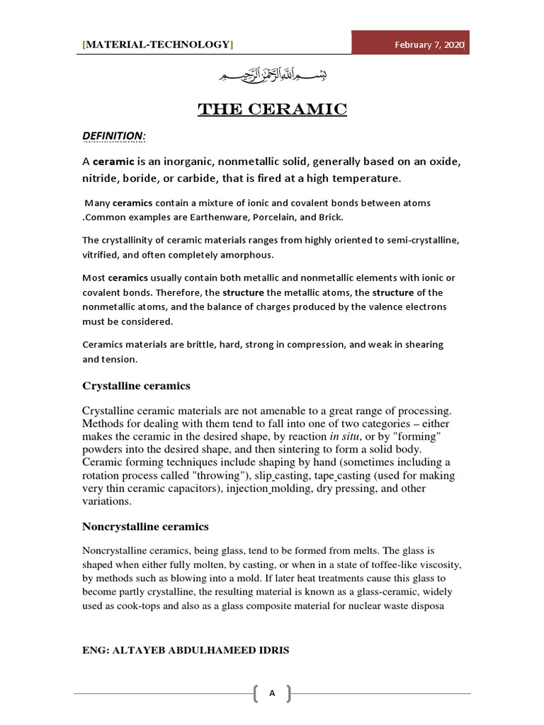 Assignment Ceramic | PDF