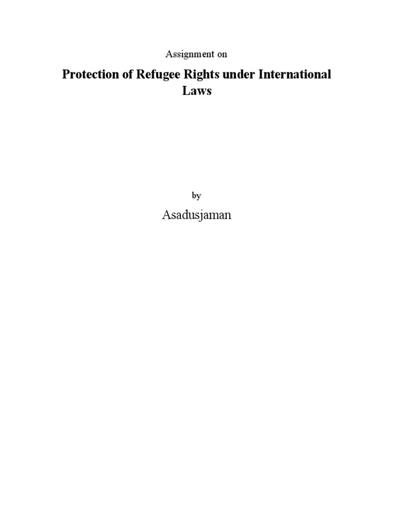 Refugee Rights Protection in International Law | PDF | Freedom Of ...
