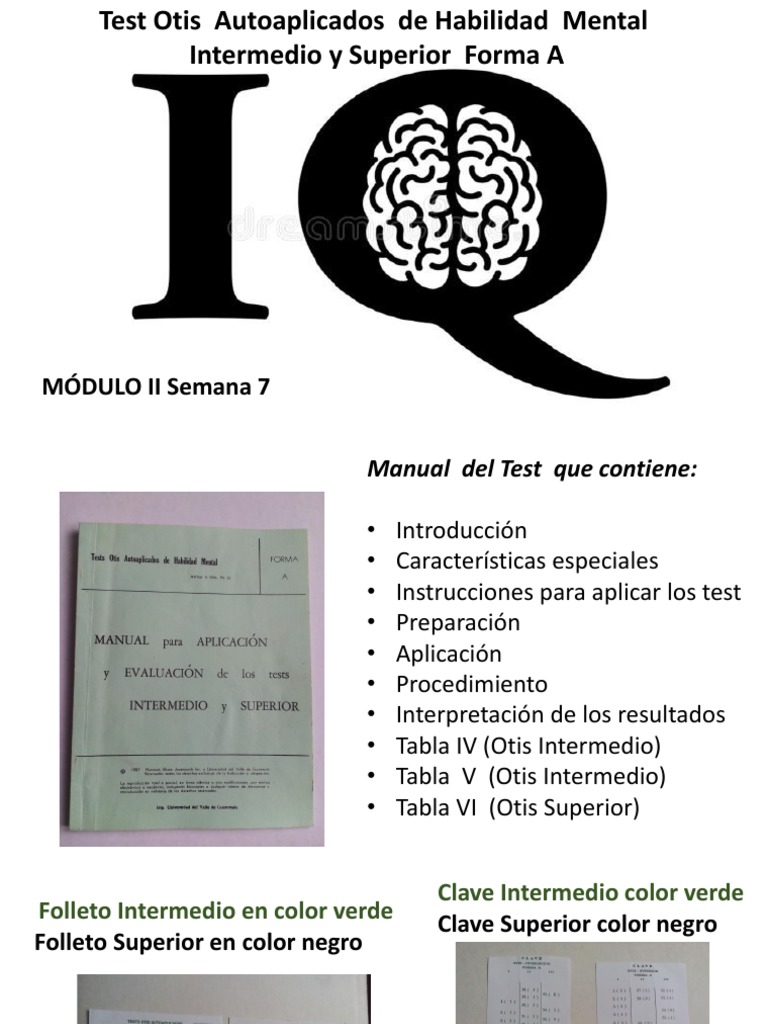 Test Otis: Manual de Autoaplicación | PDF | Cociente de inteligencia ...