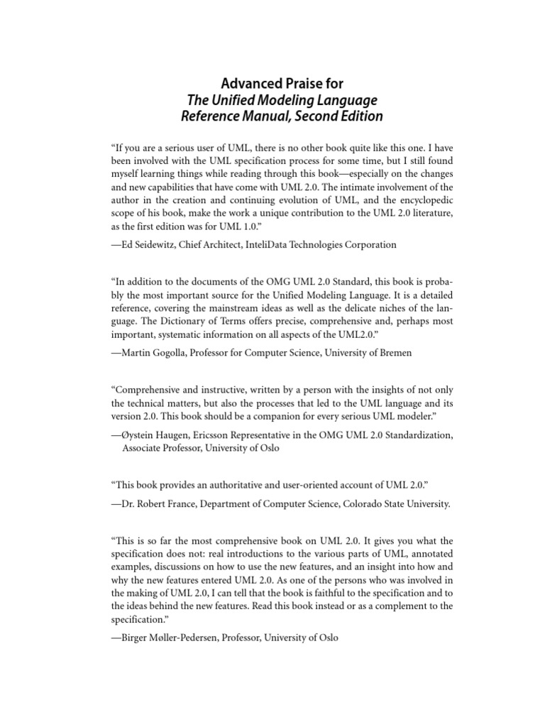 The Unified Modeling Language Reference Manual, Second Edition | PDF | Art