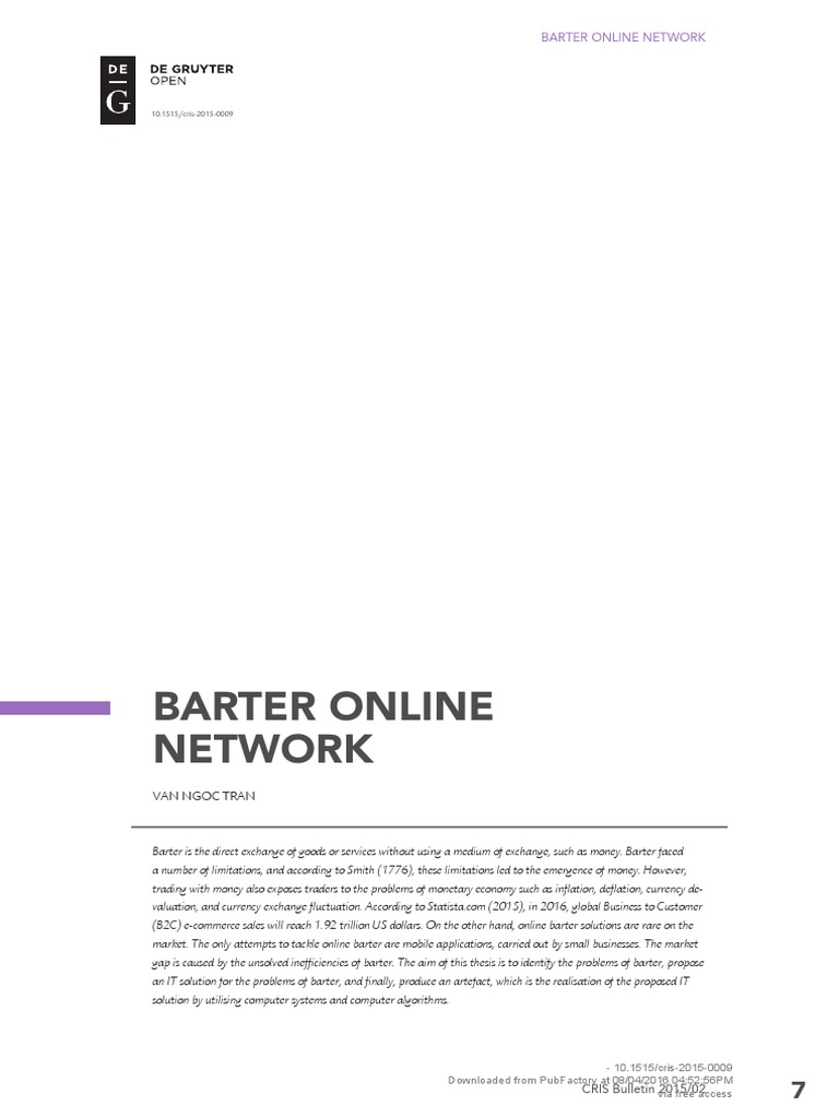 Barter Online Network | PDF