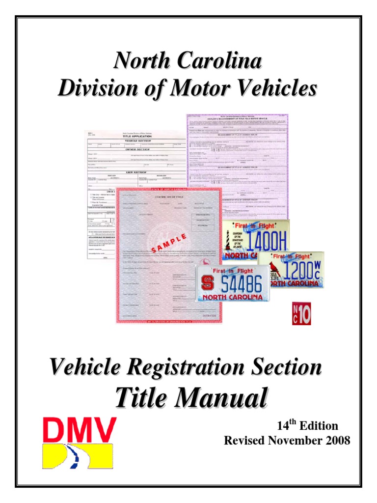 N. C. Title Registration Manual | PDF | Department Of Motor Vehicles ...