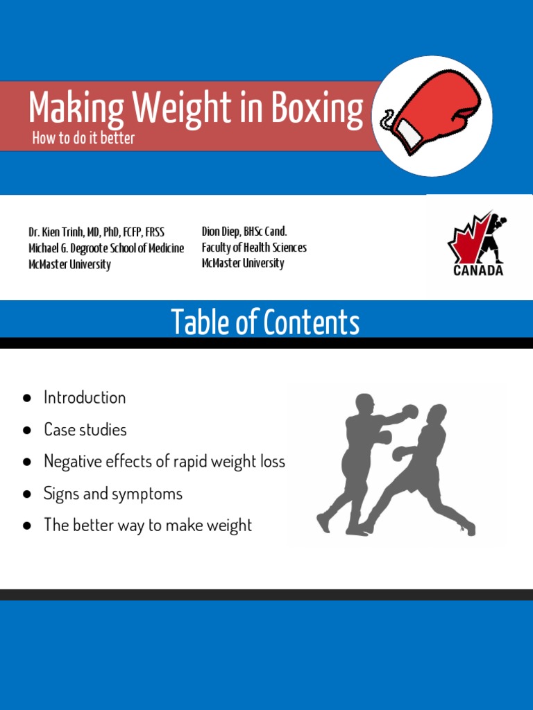 Making Weight in Boxing PDF | PDF | Blood Pressure | Dehydration