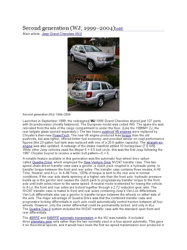 Jeep - Second Gen | PDF | Motor Vehicle | Automotive Technologies