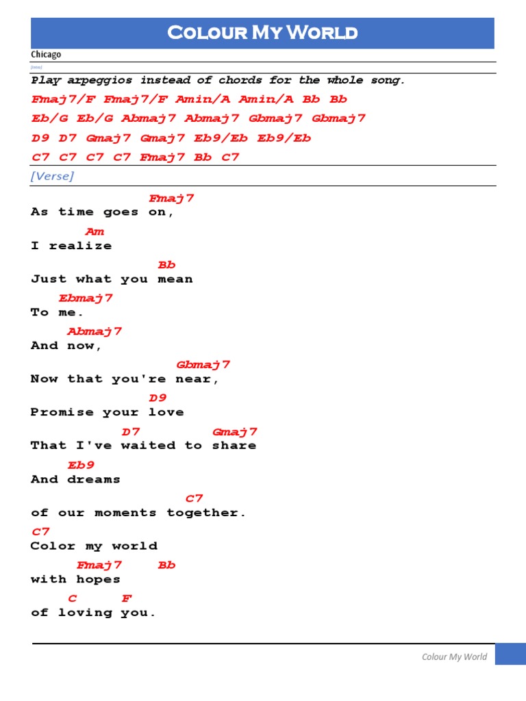 Colour My World Colour My World Colour My World Colour My World | PDF