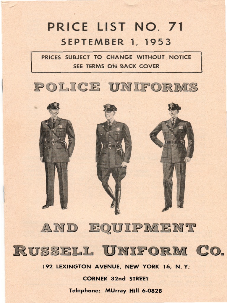 Russell Uniform Catalog 1953 | PDF